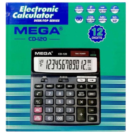 Mega Electronic Calculator 12 Digit – CD-120 – মালঞ্চ বুক সেন্টার