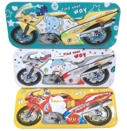 Metal Pencil Box For Kids Racing Bike Any Color – মালঞ্চ বুক সেন্টার